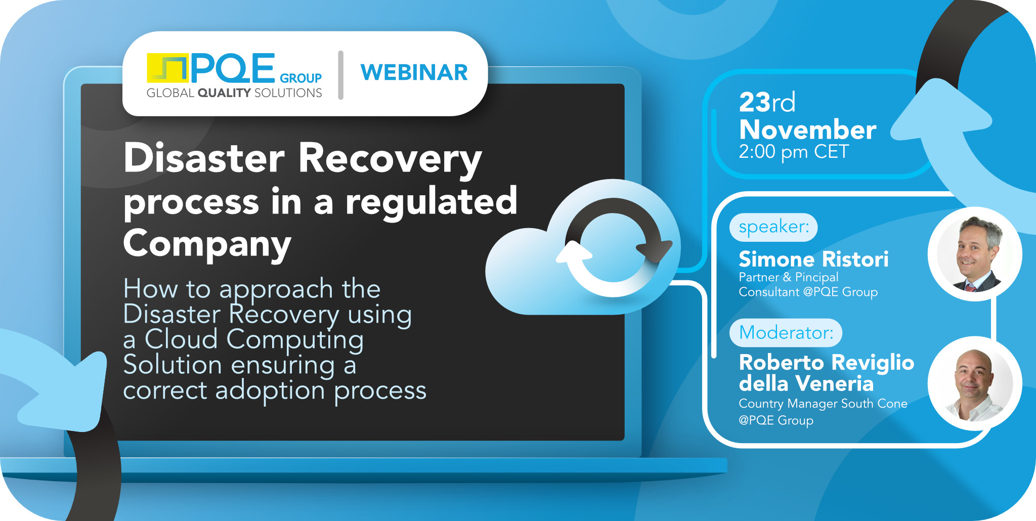 Disaster Recovery Cloud Adoption Free Interactive Live Webinar